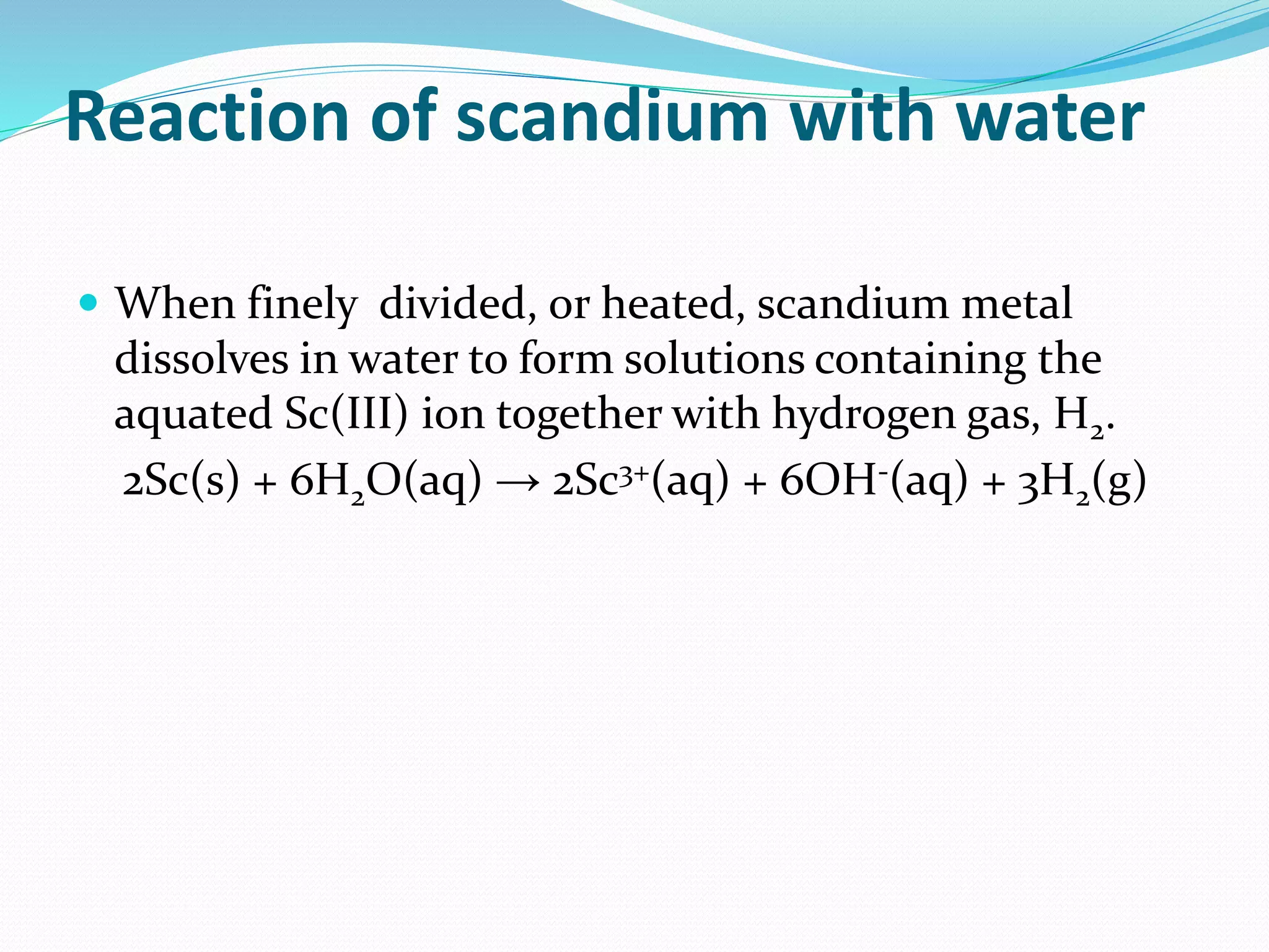 Skandium - Inorganic Chemistry | PPT