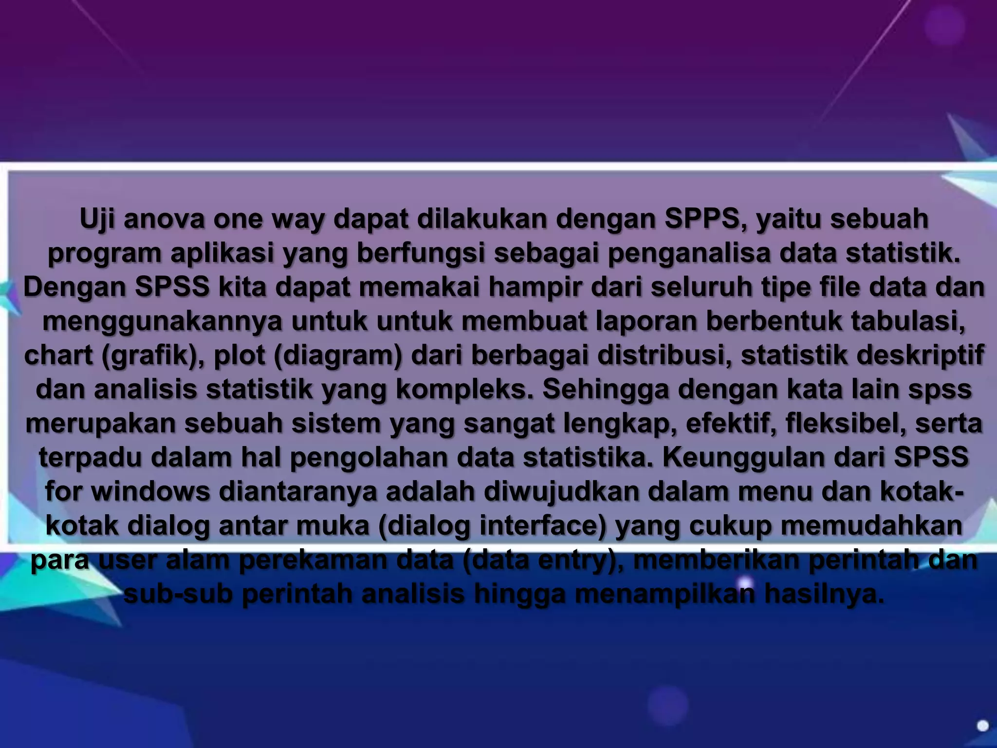 PPT UJI ONE WAY ANOVA | PPTX