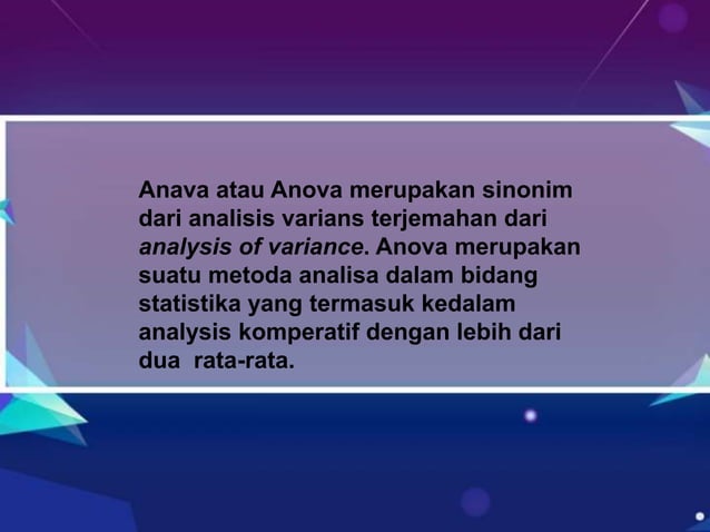 PPT UJI ONE WAY ANOVA | PPTX