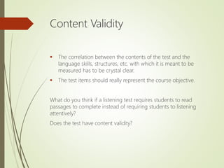 Principles of Language Assessment | PPTX