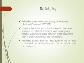Principles of Language Assessment | PPTX