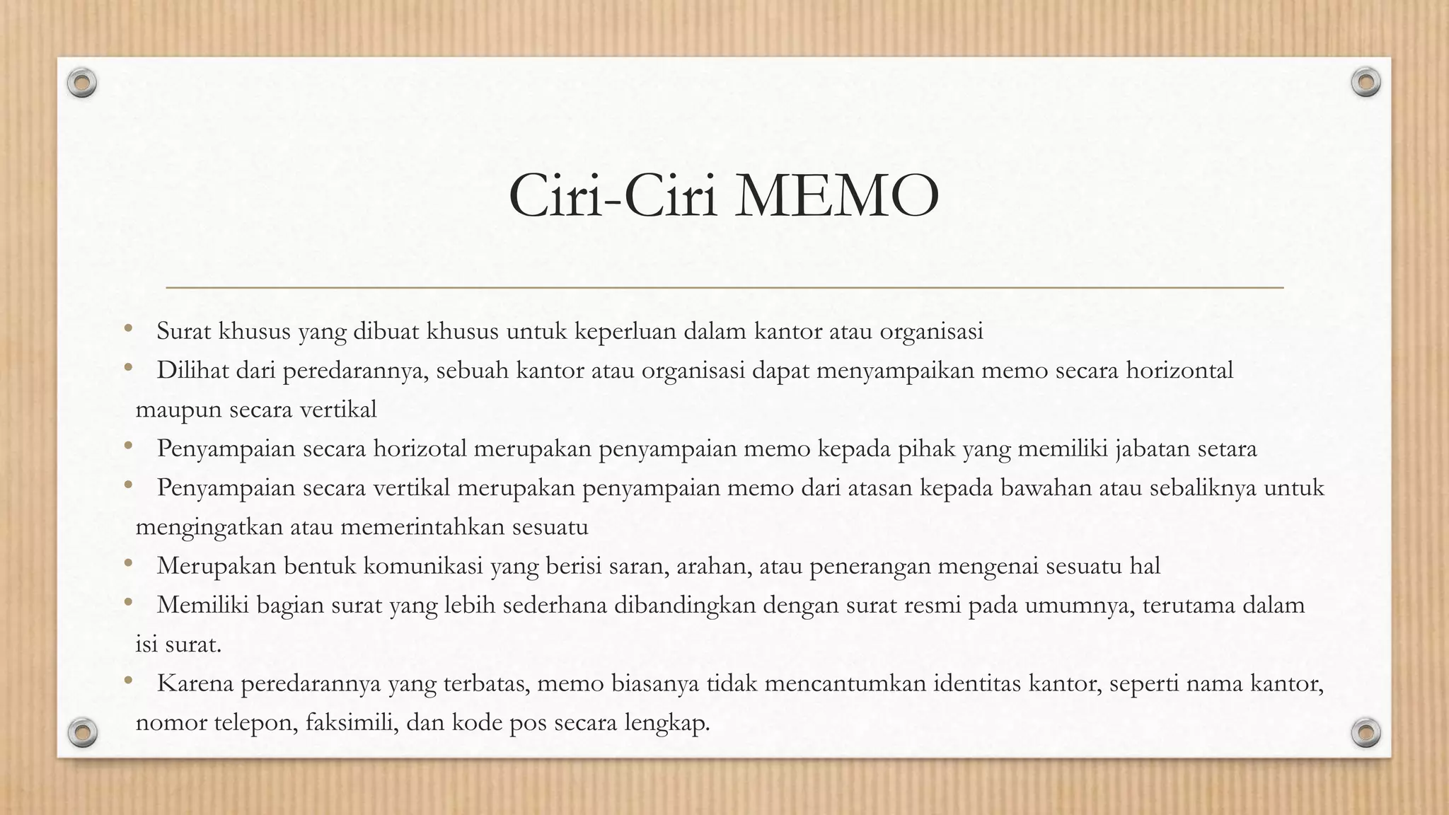 Presentasi B. Indonesia- Memo | PPTX