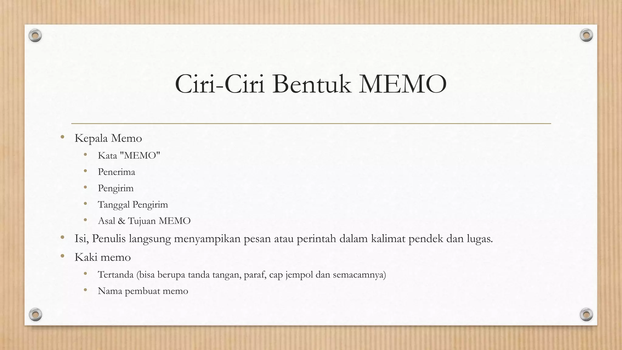 Presentasi B. Indonesia- Memo | PPTX