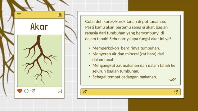 Presentasi Bagian-Bagian Tumbuhan IPAS Kelas 4 Hijau Coklat Neo Chat ...