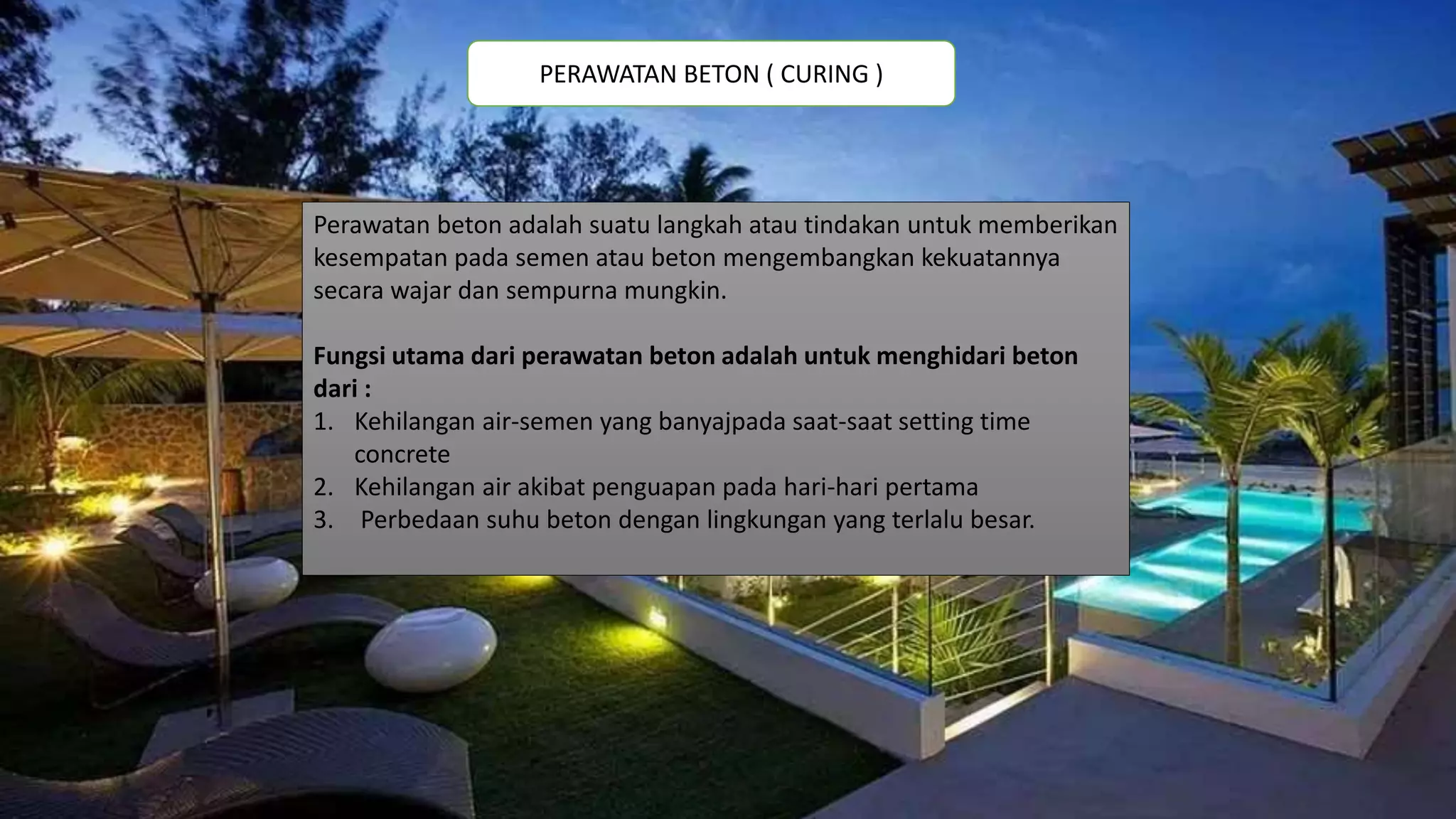 tahap proses pembuatan beton | PPTX
