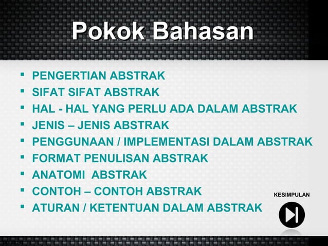 Presentasi bahasa indonesia abstrak | PPT