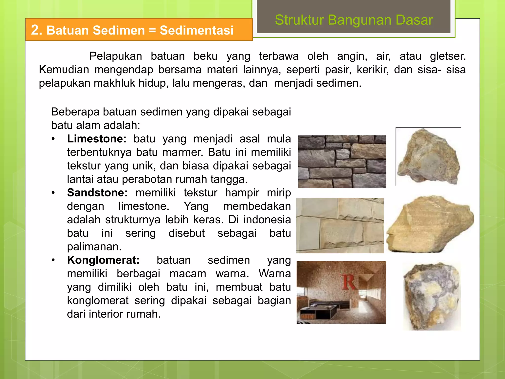 Batu sebagai Material pada Bangunan | PPTX