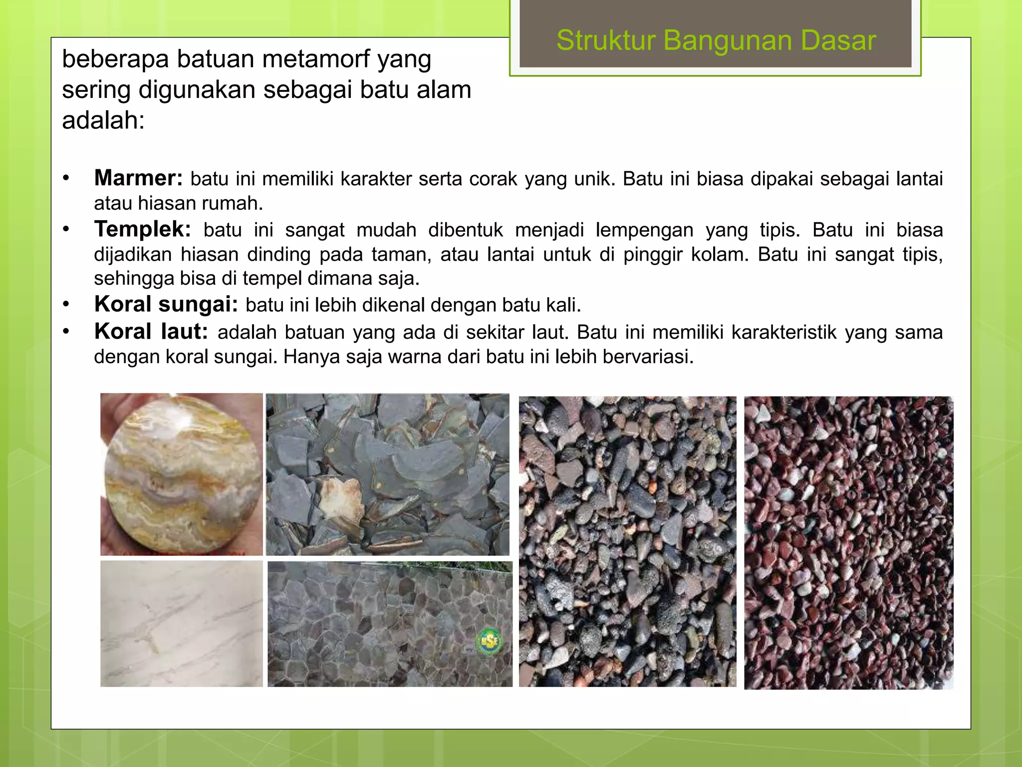 Batu sebagai Material pada Bangunan | PPTX