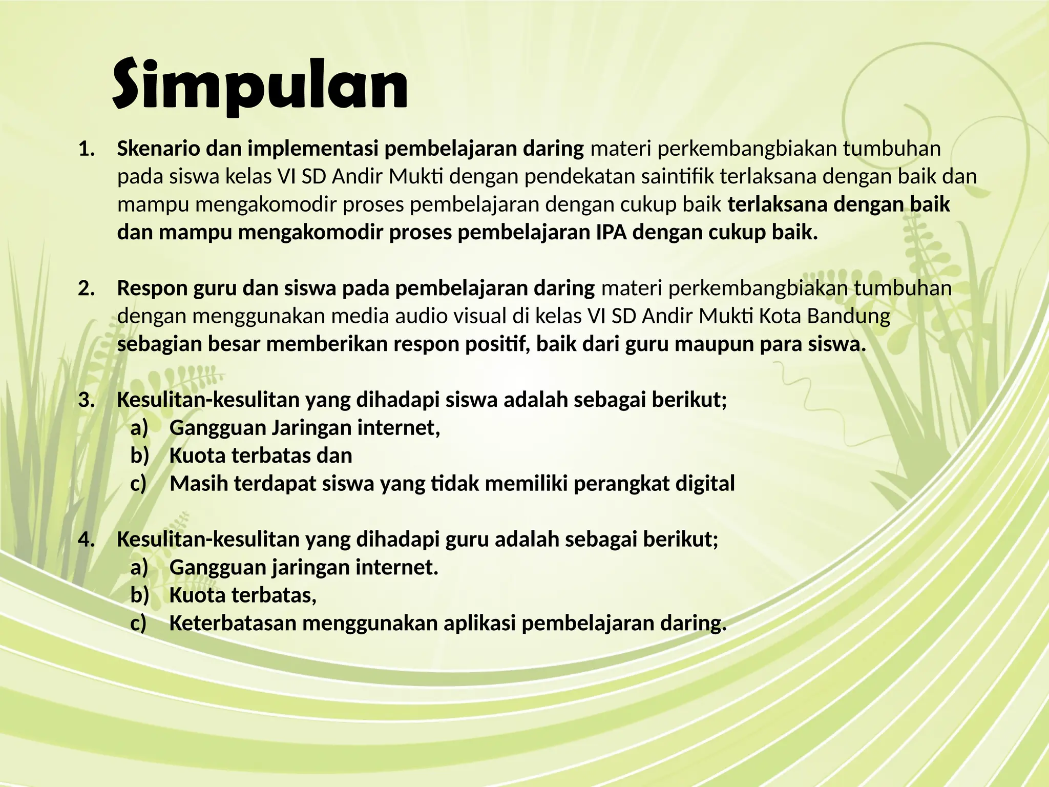 PEMBELAJARAN DARING MATERI PERKEMBANGBIAKAN TUMBUHAN MENGGUNAKAN PENDEKATAN SAINTIFIK PADA SISWA ...