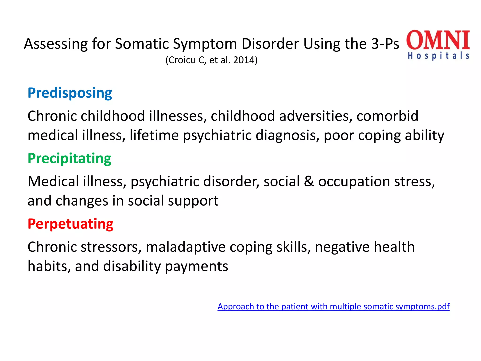 Diagnosis and Treatment of Psychosomatic Disorder (Educational Slides ...