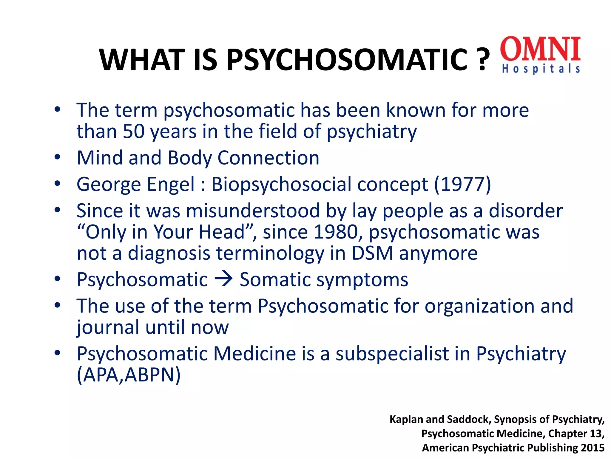Diagnosis and Treatment of Psychosomatic Disorder (Educational Slides ...