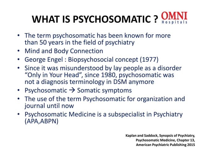 Diagnosis and Treatment of Psychosomatic Disorder (Educational Slides)