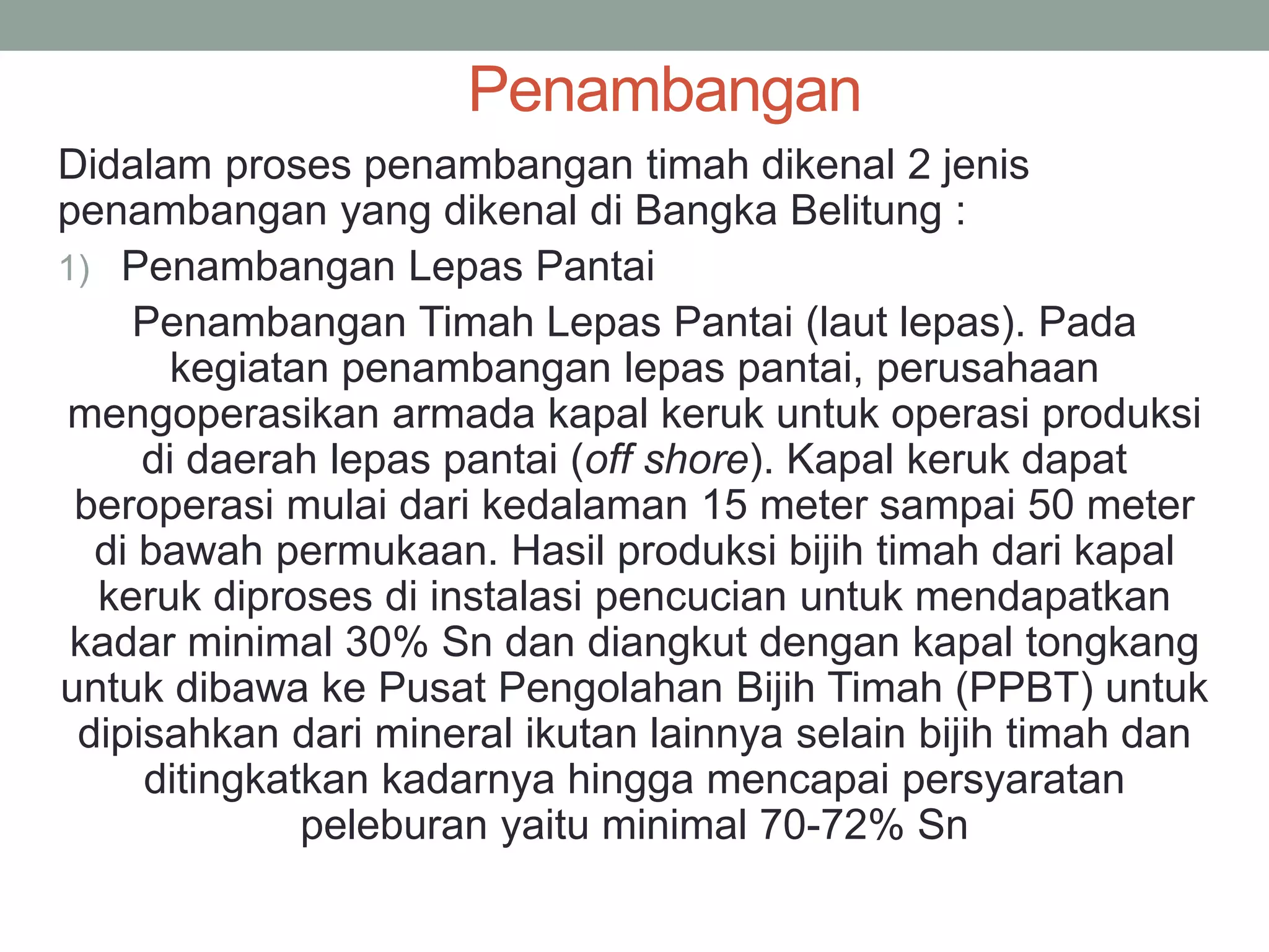 Bahan Galian Logam Timah | PPTX