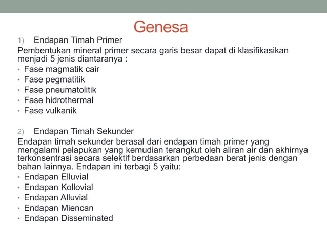 Bahan Galian Logam Timah | PPTX