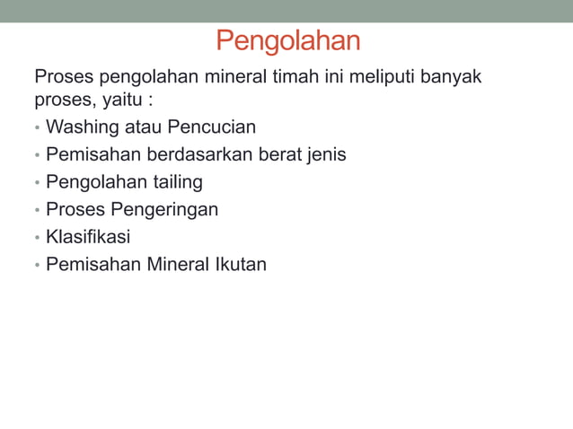Bahan Galian Logam Timah | PPTX