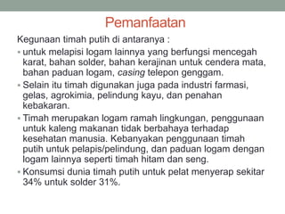 Bahan Galian Logam Timah | PPTX