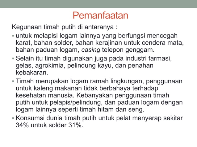 Bahan Galian Logam Timah | PPTX