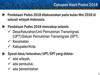 Hasil Pendataan Potensi Desa 2018 | PDF