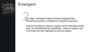 Stages of Learner Language Development | PPTX