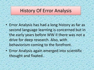 Definition and History of Error Analysis | PPTX