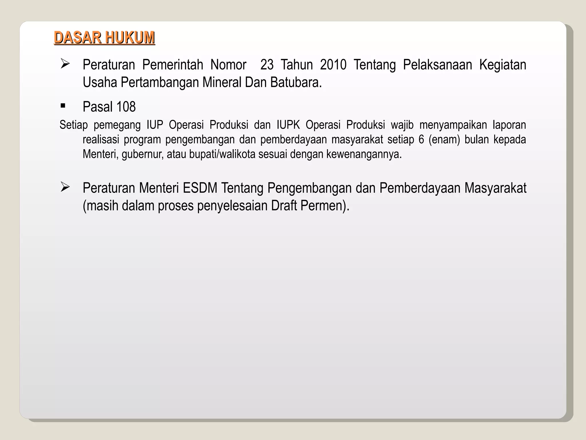 Presentasi comdev karbindo | PPT