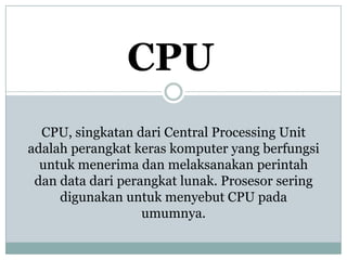 Presentasi CPU | PPTX