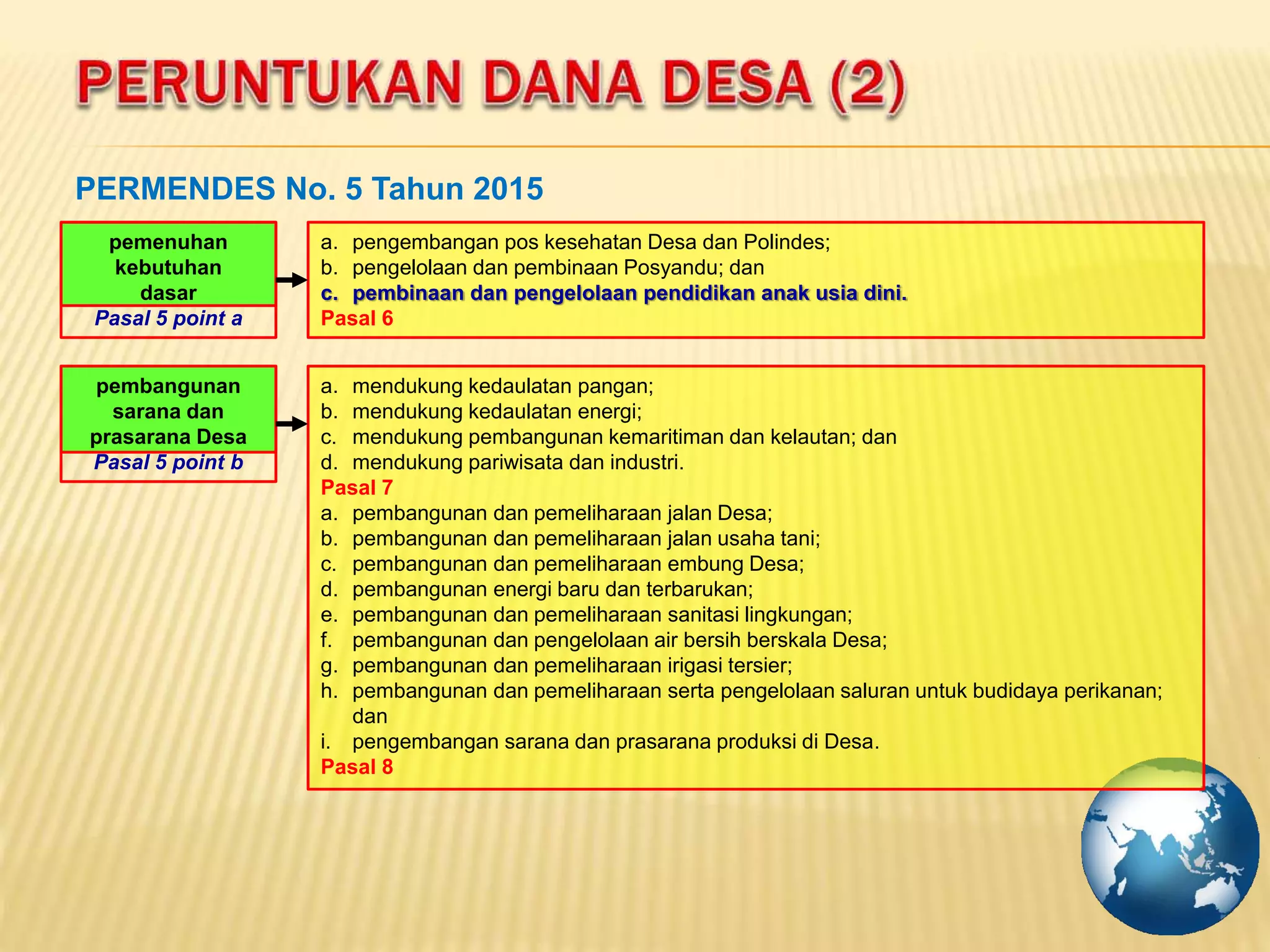 Presentasi dana desa | PPTX