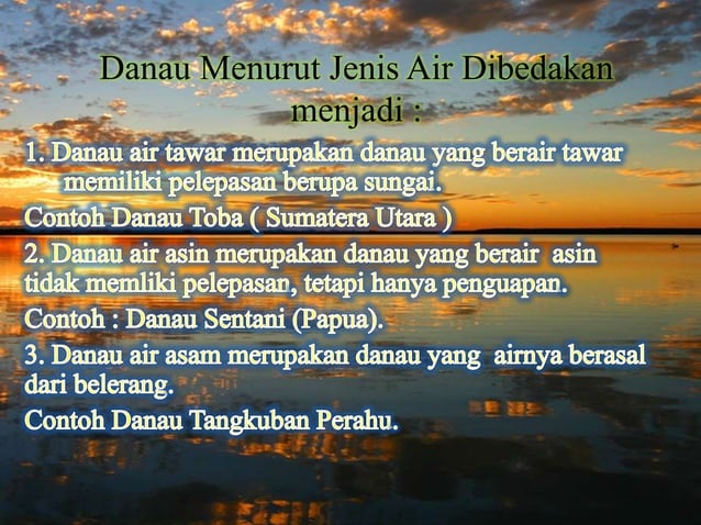 JENIS -JENIS DANAU | PPT