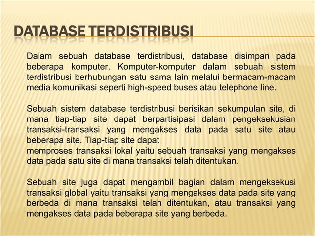 Presentasi database terdistribusi new 2 | PPT