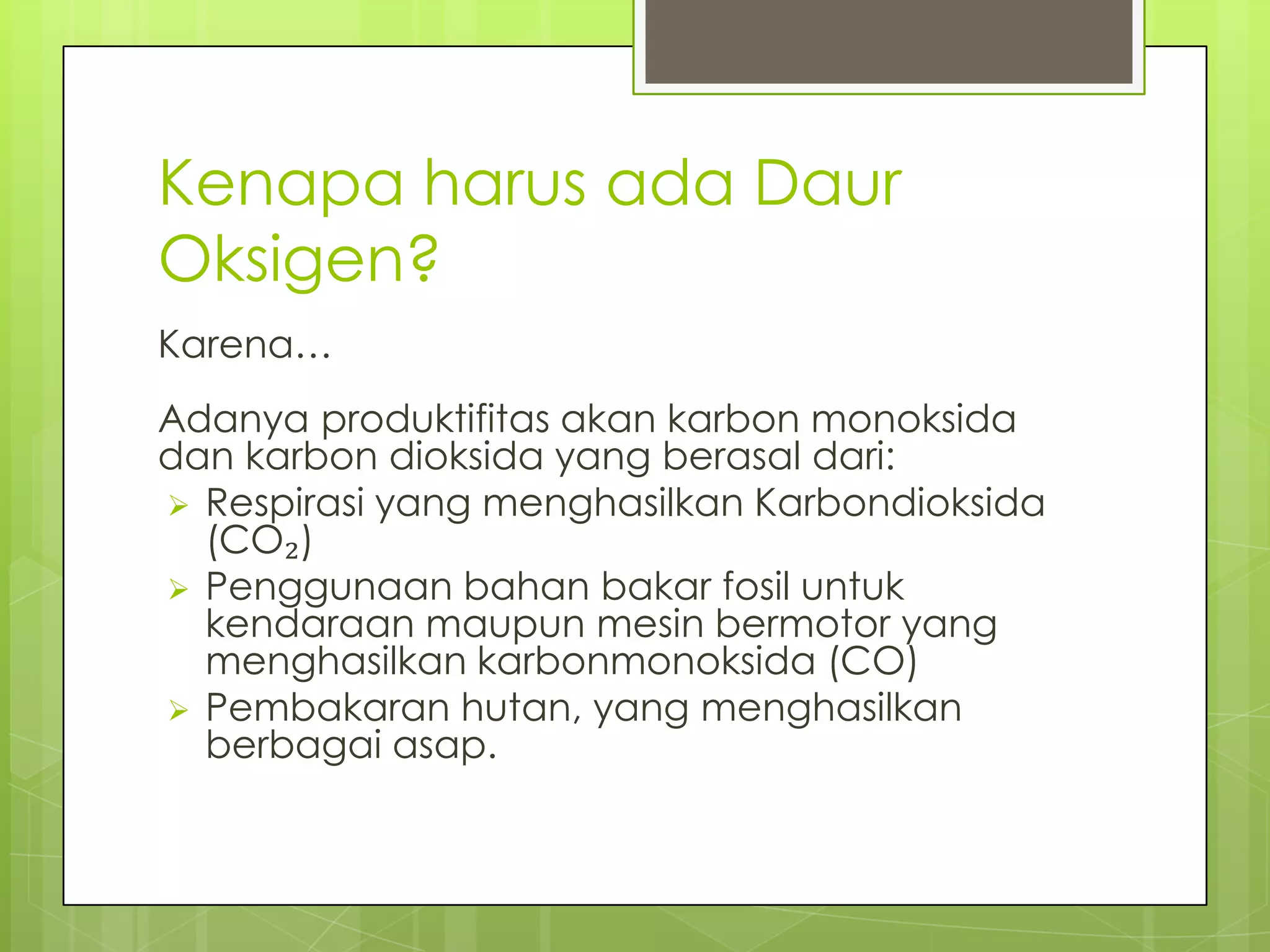 Presentasi daur oksigen | PPTX