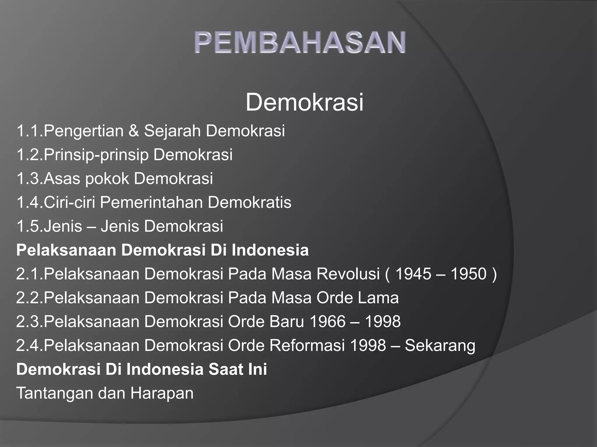Pendidikan Kewarganegaraan - Demokrasi | PPTX