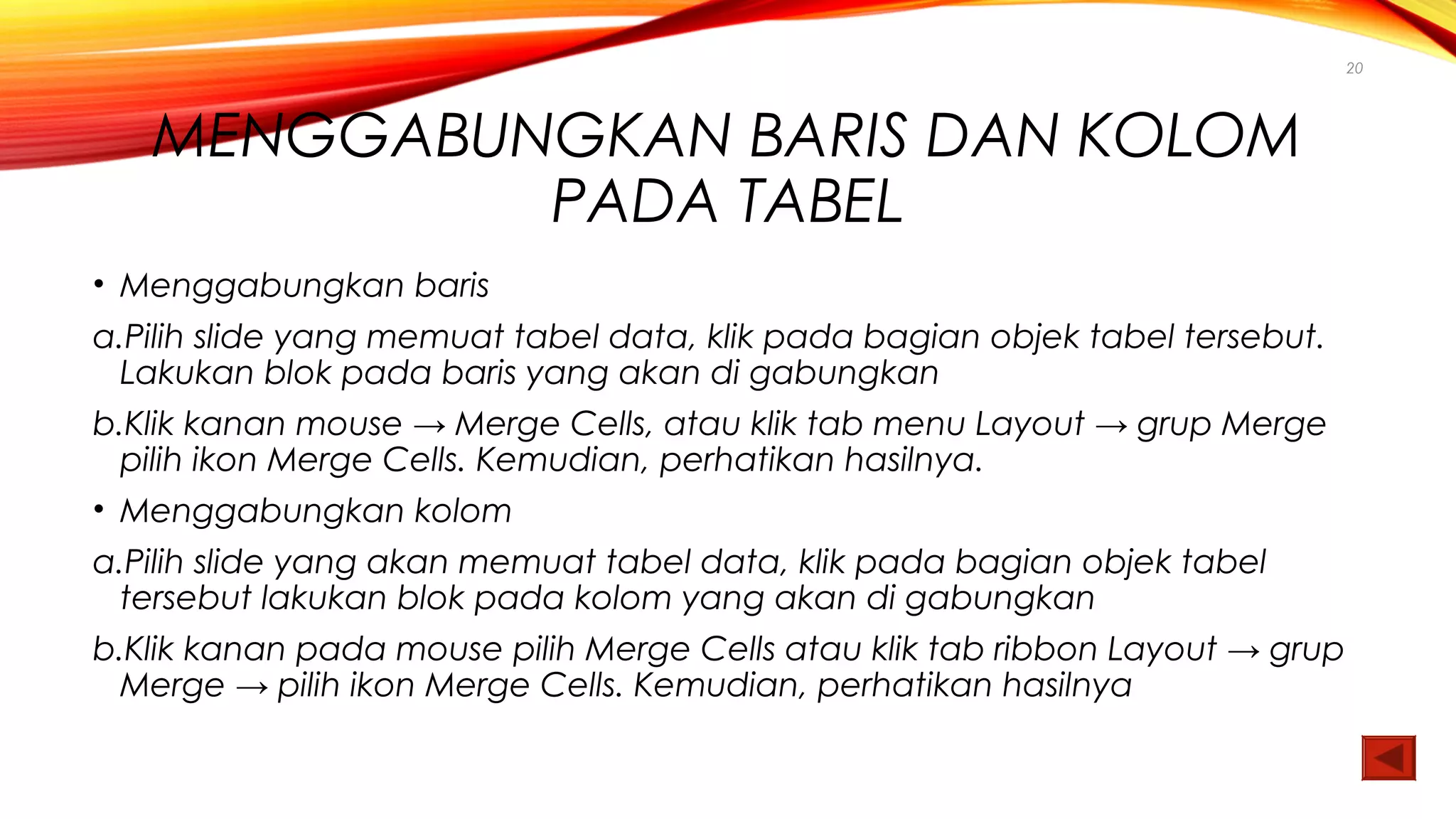 Presentasi dengan variasi tabel, grafik, gambar | PPT