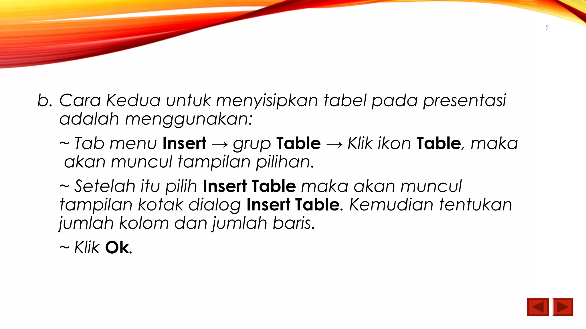 Presentasi dengan variasi tabel, grafik, gambar | PPT