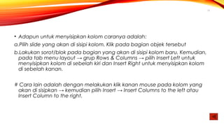 Presentasi dengan variasi tabel, grafik, gambar | PPT