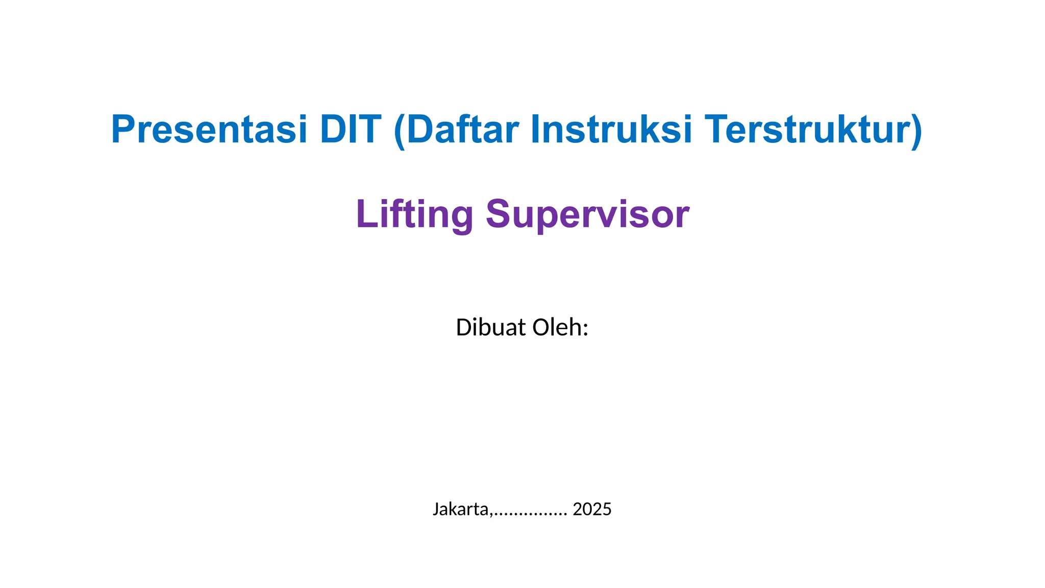 Presentasi_DIT_Lifting SuBasic ...