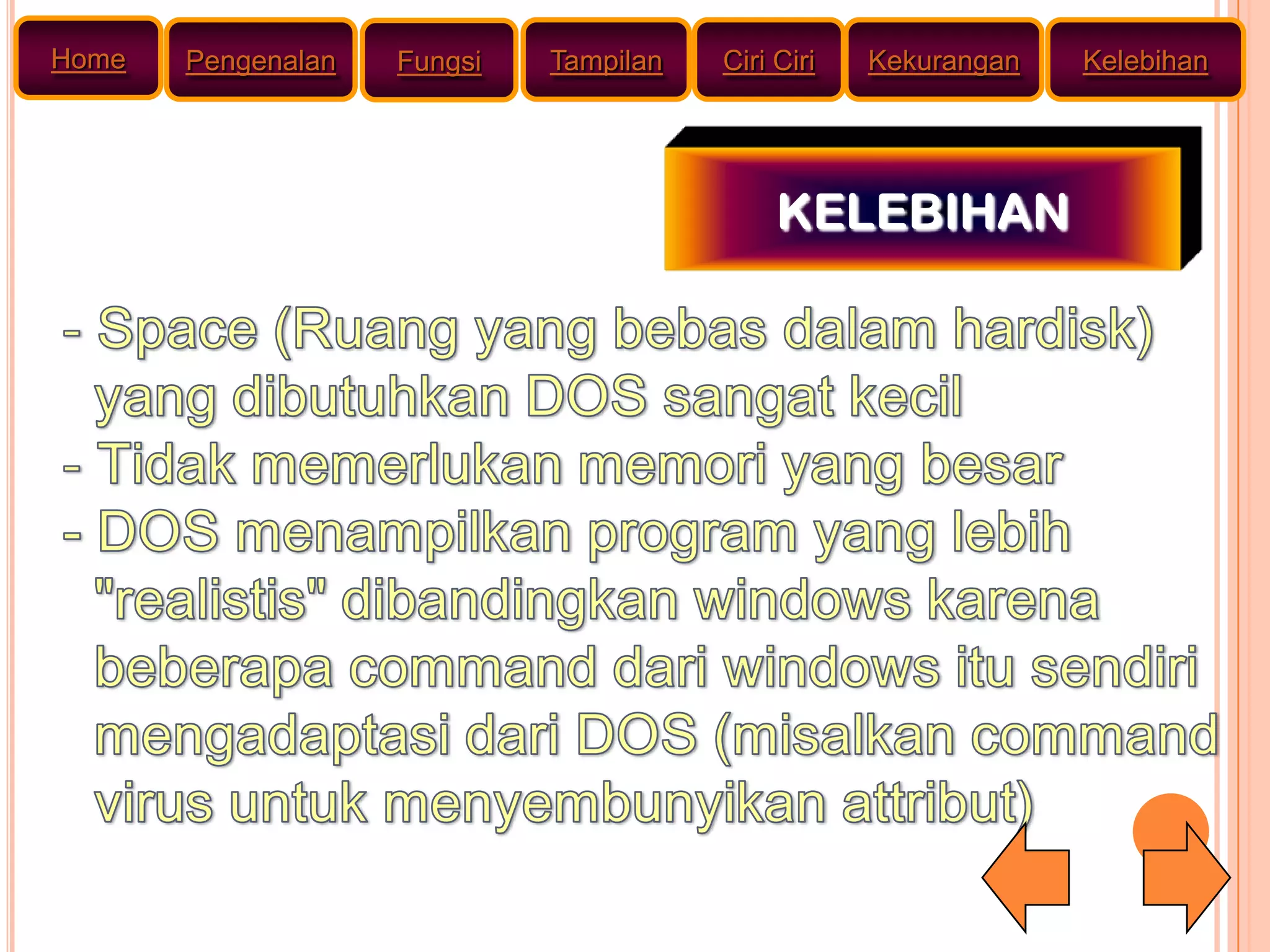 Presentasi DOS (Disk Operating System) | PPTX