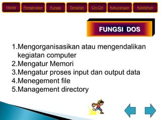 Presentasi DOS (Disk Operating System) | PPTX