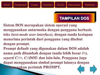 Presentasi DOS (Disk Operating System) | PPTX