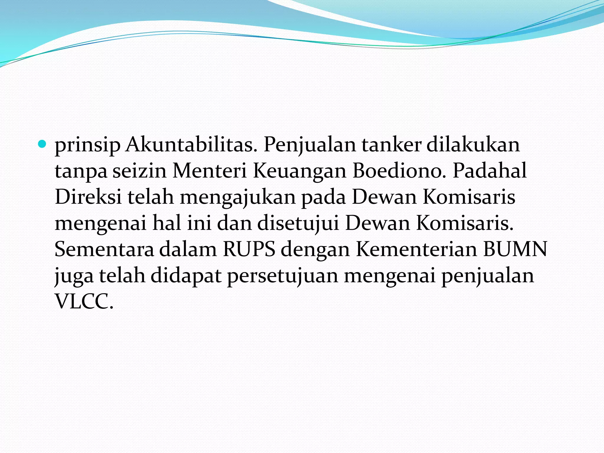 Presentasi dugaan korupsi vlcc | PPTX