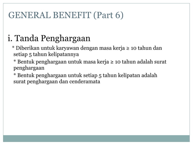 Presentasi Employee Benefit | PPT