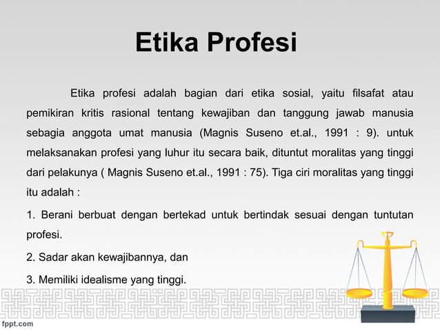 Presentasi etika profesi hukum | PPT
