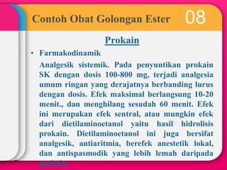 Presentasi farmakologi anestesi lokal | PPTX