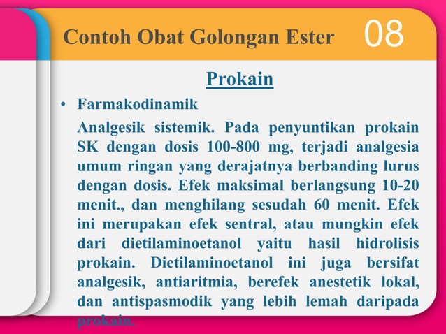 Presentasi farmakologi anestesi lokal | PPTX