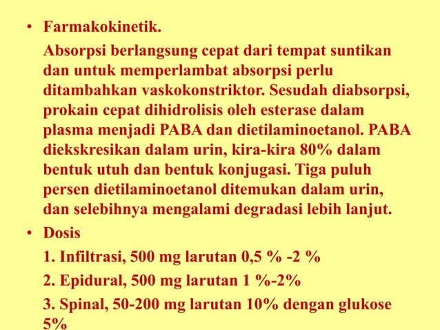 Presentasi farmakologi anestesi lokal | PPTX