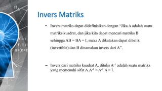 Presentasi fisika komputasi invers matrik gauss jordan dengan python | PPTX