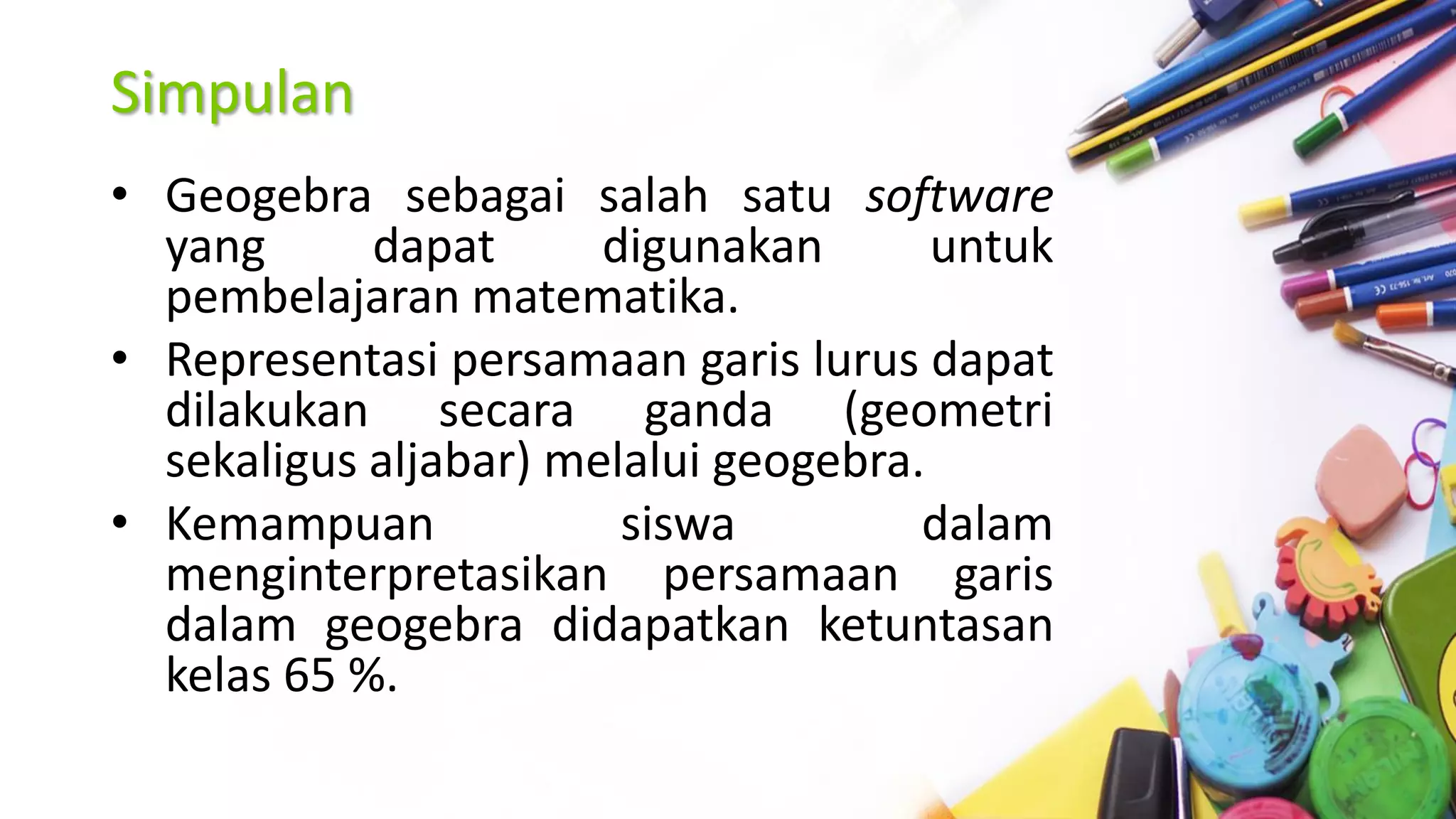 Geogebra dalam Interpretasi Grafik Garis Lurus_ Tundung Memolo | PPT