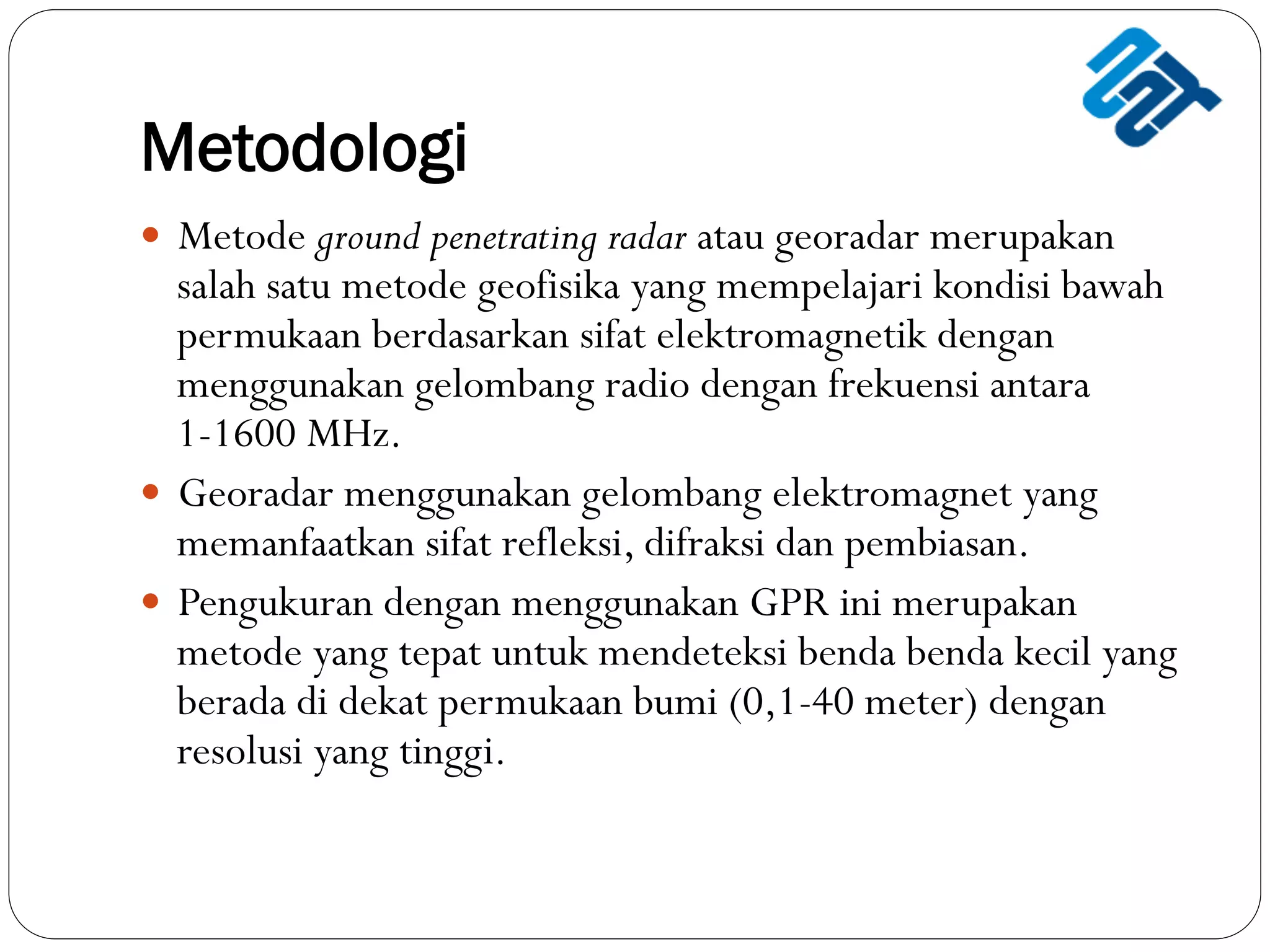 Presentasi georadar untuk pemetaan utilitas | PDF