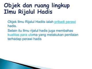 ilmu Rijalul Hadits | PPTX
