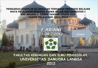 Presentasi hasil penelitian fariani | PPT