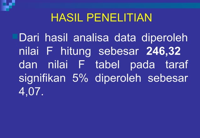 Presentasi hasil penelitian fariani | PPT